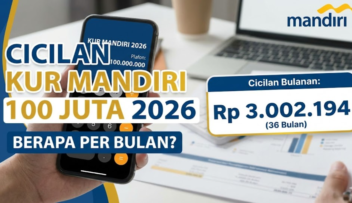 Cicilan KUR Mandiri 100 Juta 2026 Mulai dari Rp865 Ribu Perbulan Suku ...